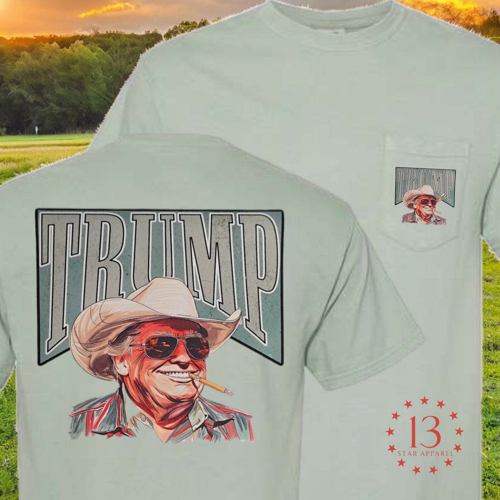TRUMP COWBOY CIG POCKET TSHIRT / COMFORT COLORS – 13 STAR APPAREL